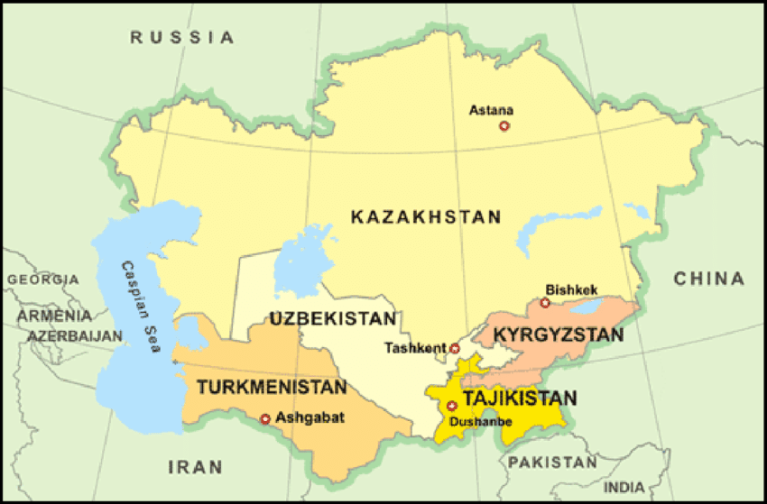 Maps | 5 Stans | Saiga Tours