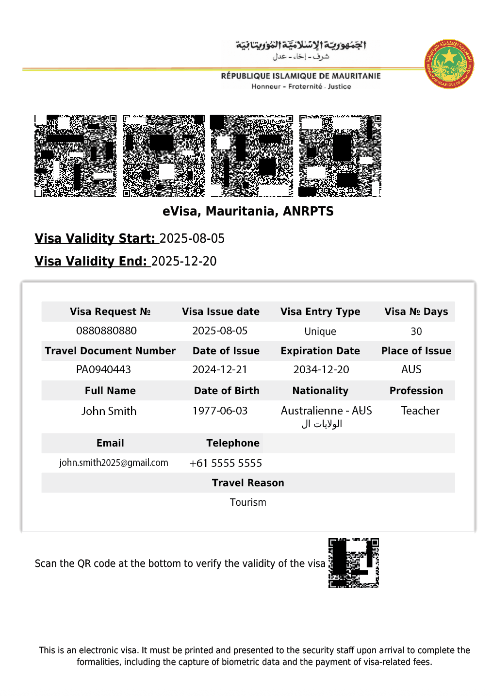 Guide to the Mauritania Evisa System | Saiga Tours